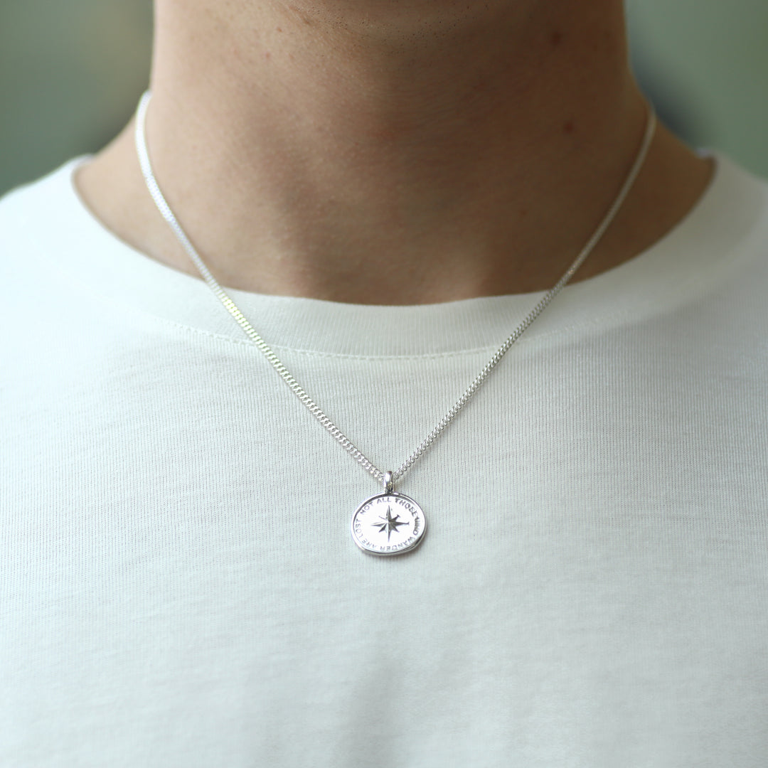 Men’s Sterling Silver North Star Compass Pendant | Hersey & Son ...
