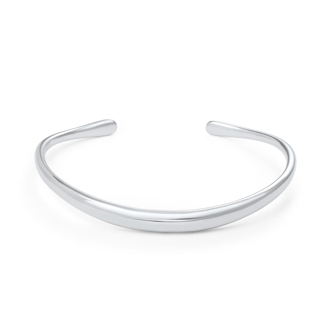 Sterling Silver Cuff Bracelet – Smooth Wave Profile 925 | Hersey & Son ...