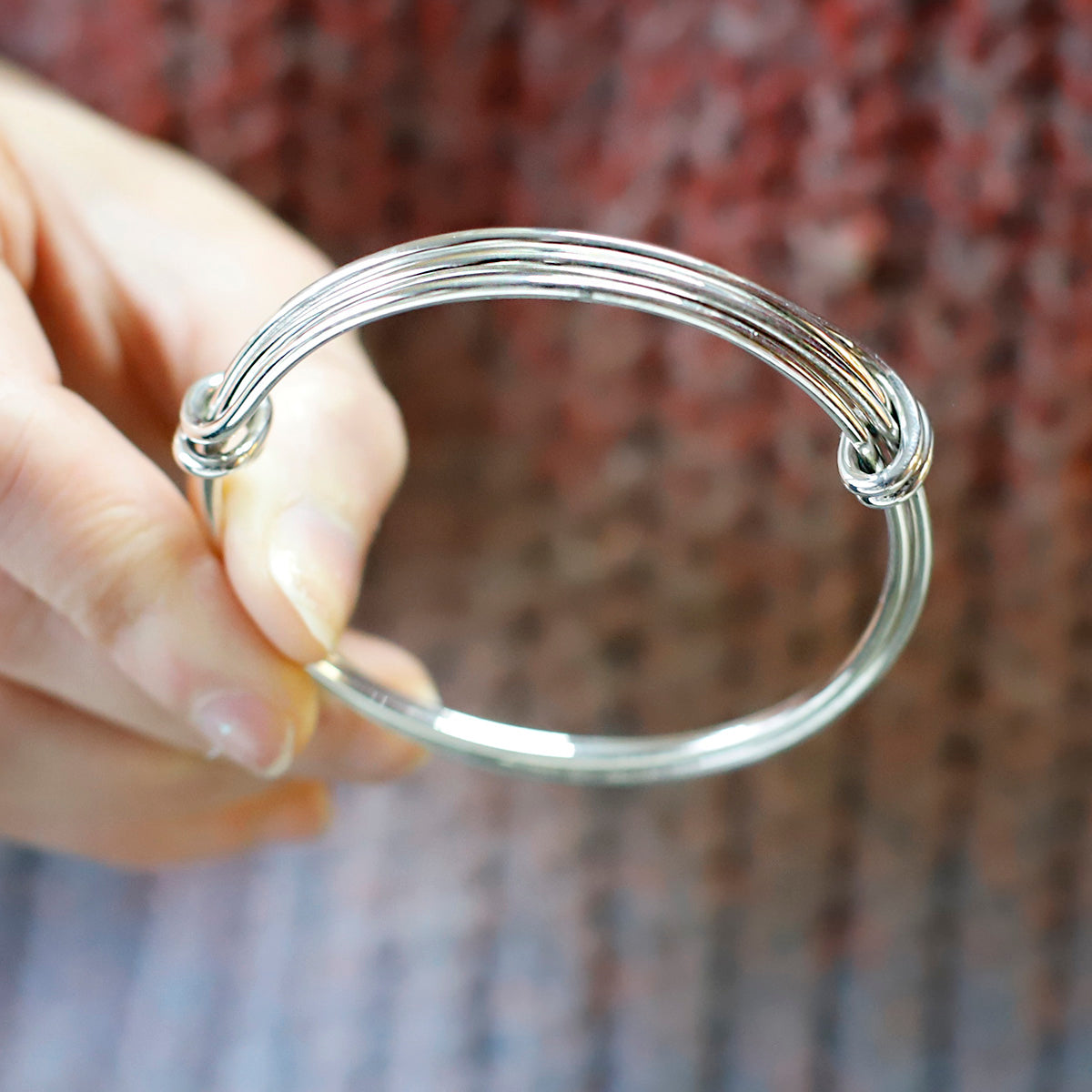 Sterling Silver Triple Wire Expanding Bangle